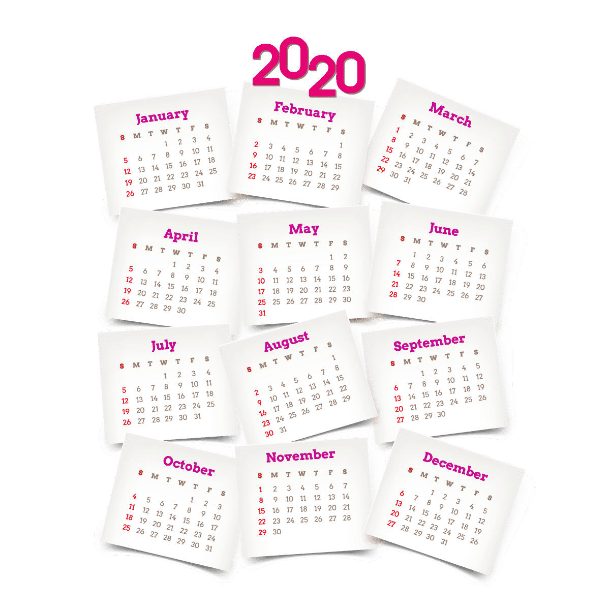 แนะนำ 10 ดีไซน์ปฏิทินปี 2020 (พ.ศ. 2563) แบบ Vector ที่นำไปใช้งานได้ฟรี ...